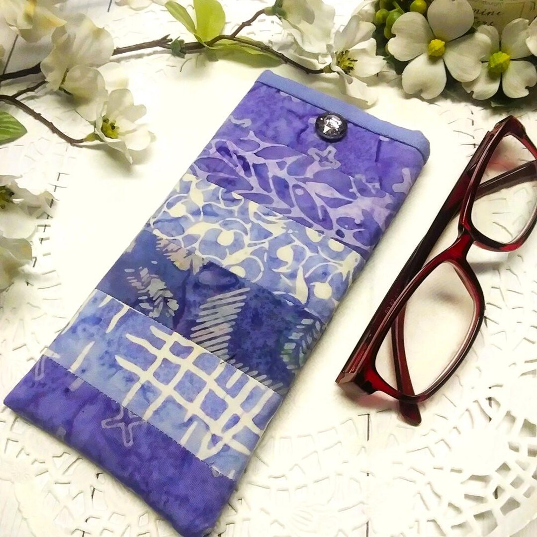PERIWINKLE PASSION - Patchwork Batik Eyeglass/sunglass Case, OOAK ...