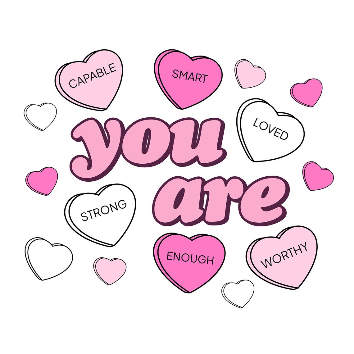 Candy Hearts Png, Heart Candy Png, You Are Png, Valentines Heart Png ...