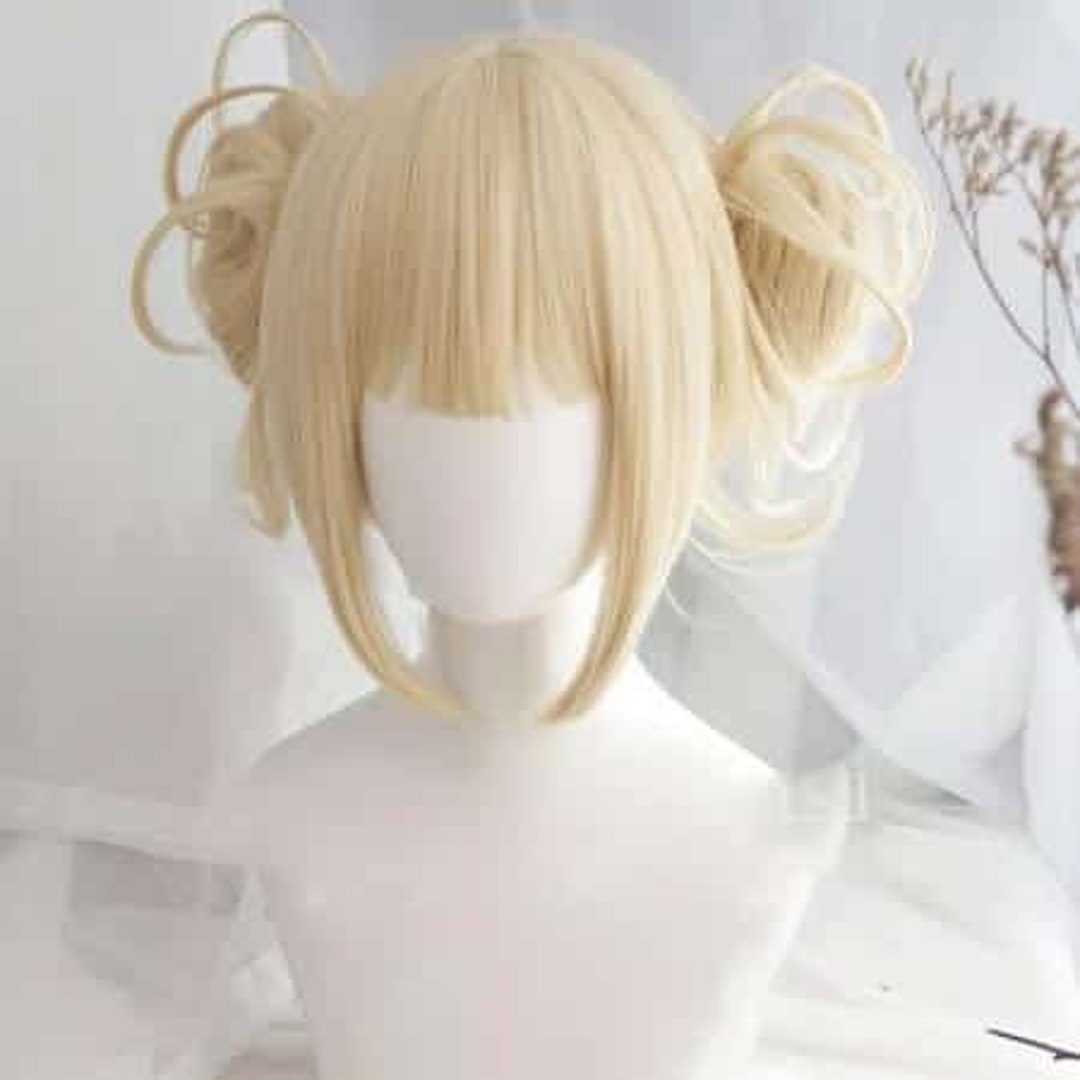 My Hero Academia Himiko Toga Light Blonde Ponytails Short Wig and Hat ...
