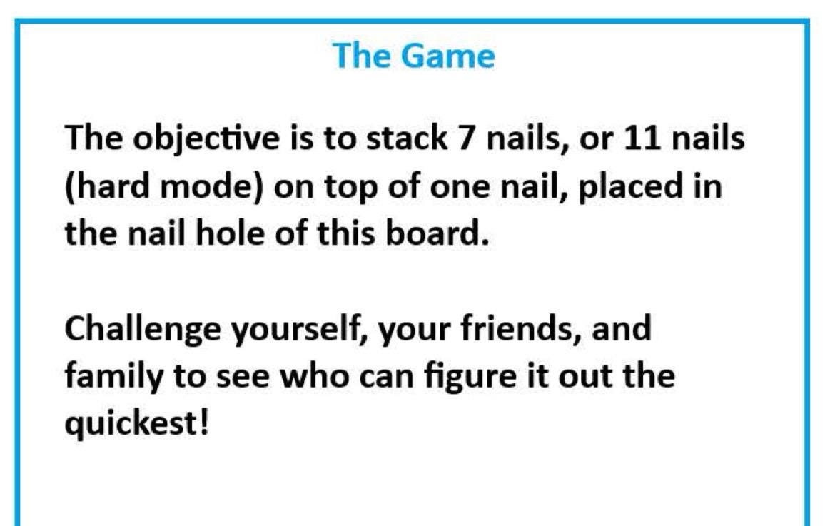 Handmade Wooden Nail Balancing Puzzle | Brain Teaser Game | Family ...