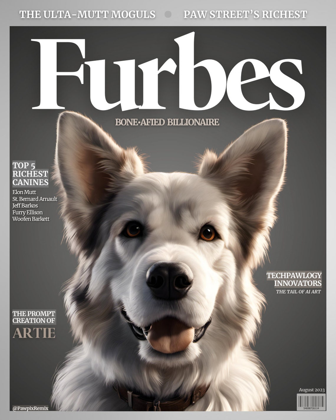 Digital File Personalized Pet Portraits Magazine Covers Custom Pet Art ...