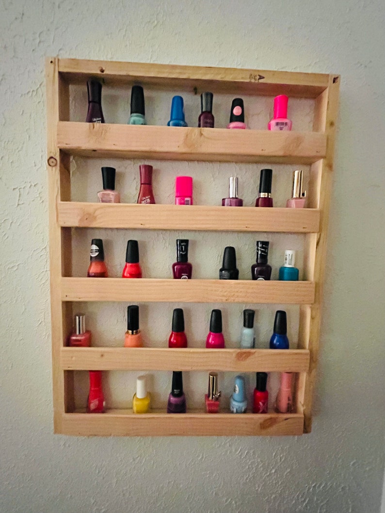 Nail Polish Rack/shelves From Reclaimed Pallet Wood - Etsy