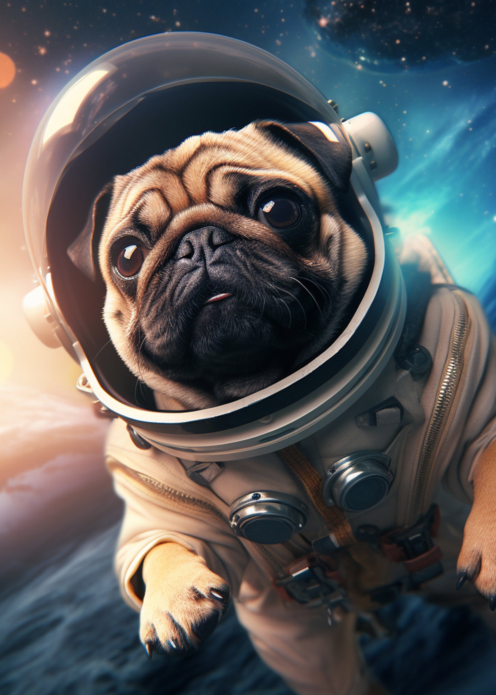 Pug Dog Pug Astronaut Space Dog Cute Pug Pug Mom Pug Dad - Etsy