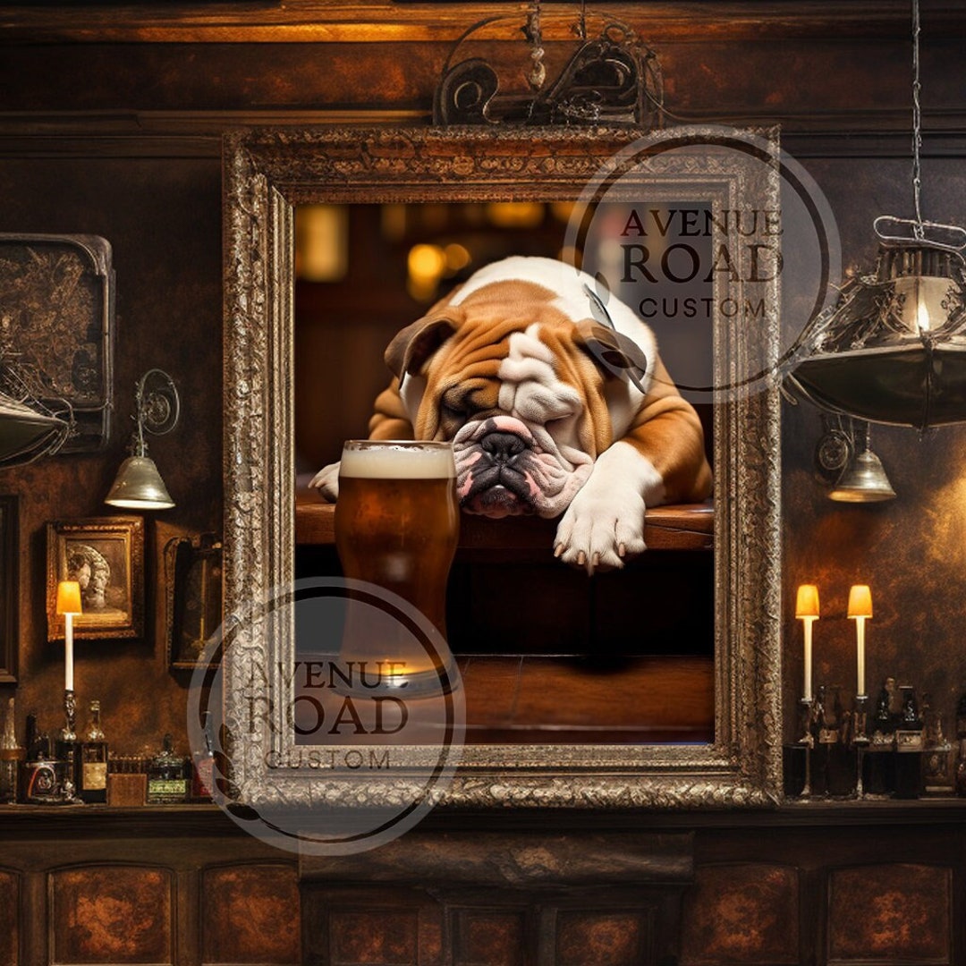 English Bulldog, Drunk Bulldog, Beer Buddy, Pub Pooch, Bulldog Beer ...