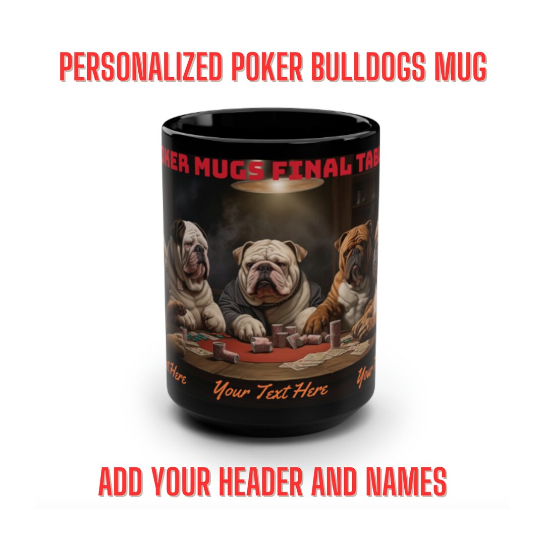 Personalized Bulldog Poker Mug Whimsical Gift for Poker - Etsy
