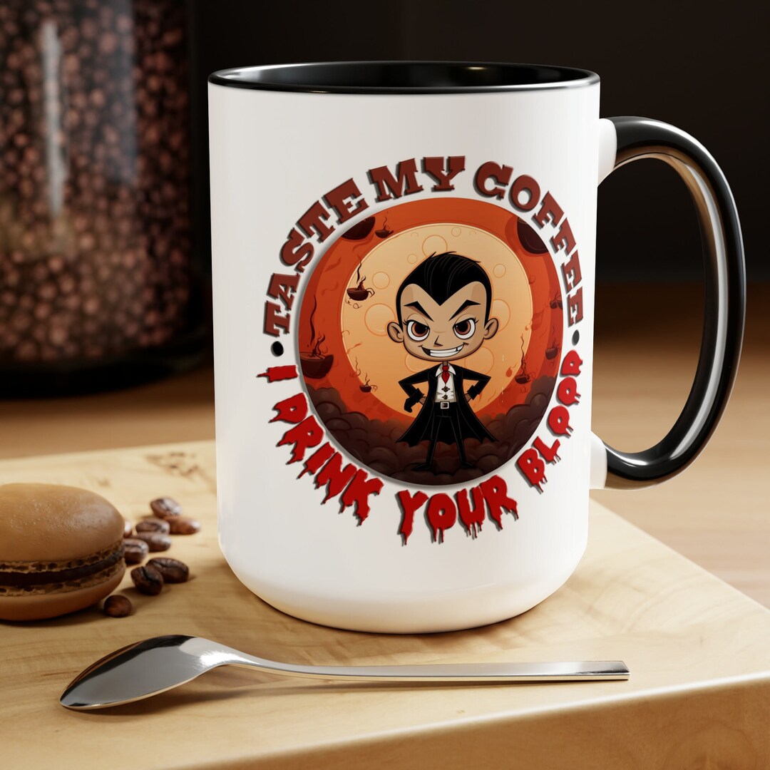 Halloween Coffee Mug, Dracula Coffee Break, Halloween Mug, Dracula Brew ...