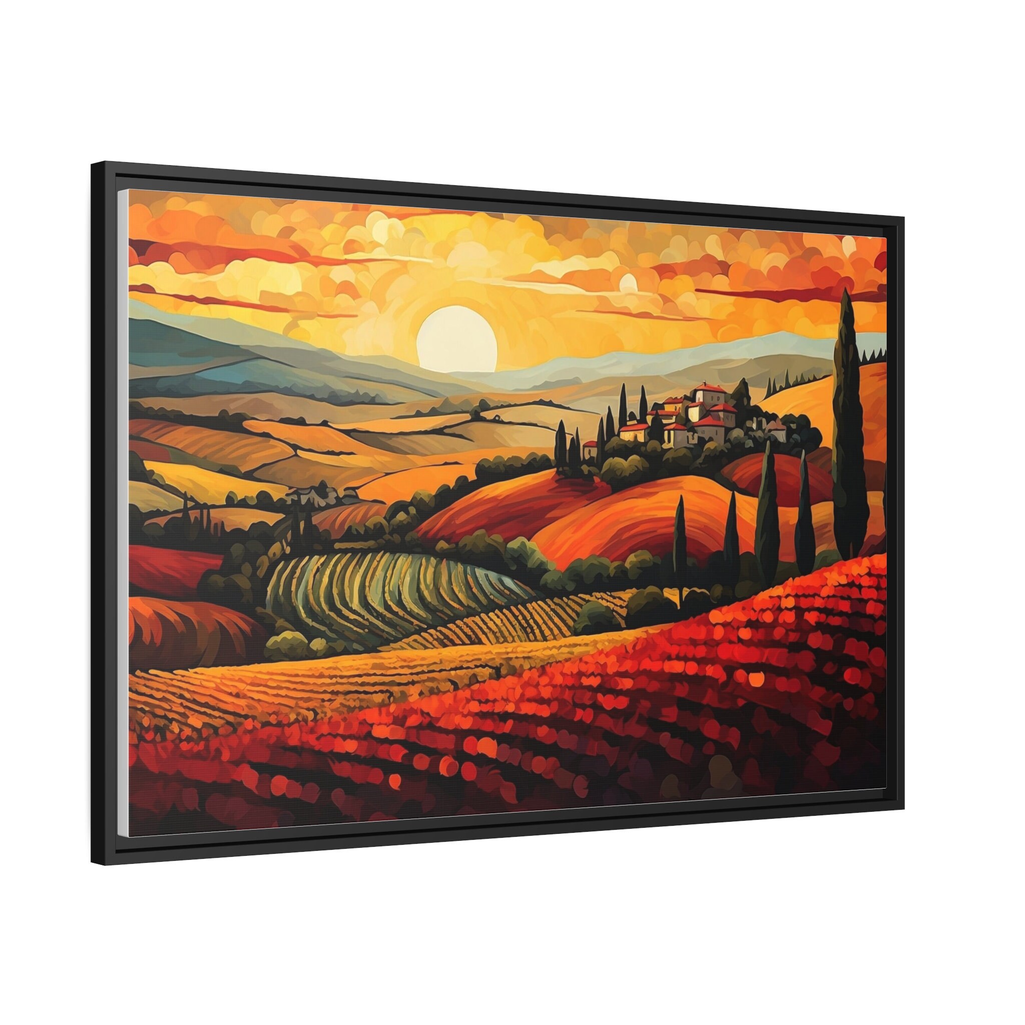 Tuscan Wine Country Canvas: Italian Sunset, Colorful Hillsides - Etsy