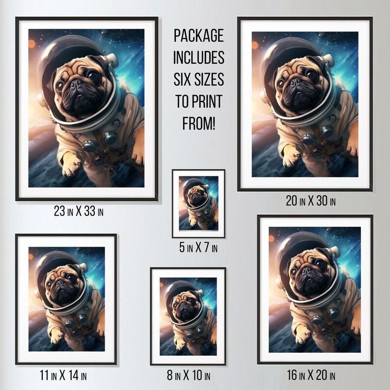Pug Dog, Pug Astronaut, Space Dog, Cute Pug, Pug Mom, Pug Dad, Fun Gift ...