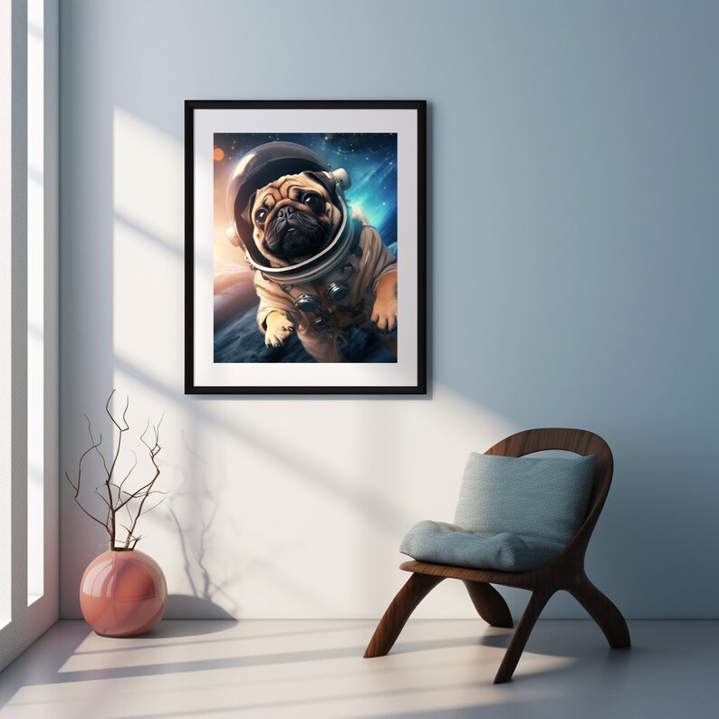Pug Dog, Pug Astronaut, Space Dog, Cute Pug, Pug Mom, Pug Dad, Fun Gift ...