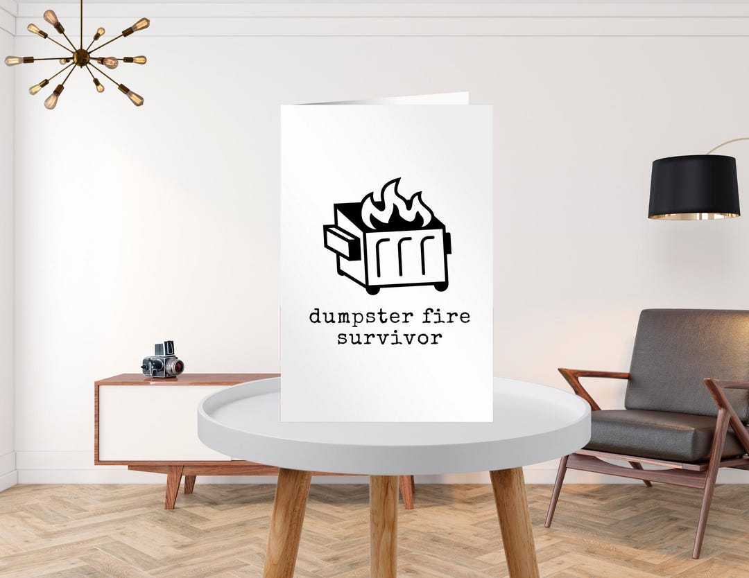 Dumpster Fire Funny Divorce Card Survivor Break up Gift Present Single ...