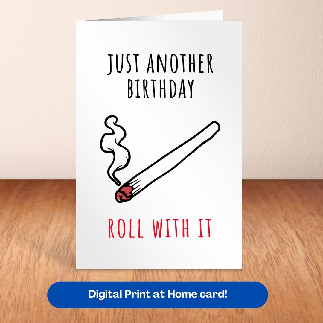 Weed Lover Birthday Printable Card Cannabis Lover Gift Funny Card for ...