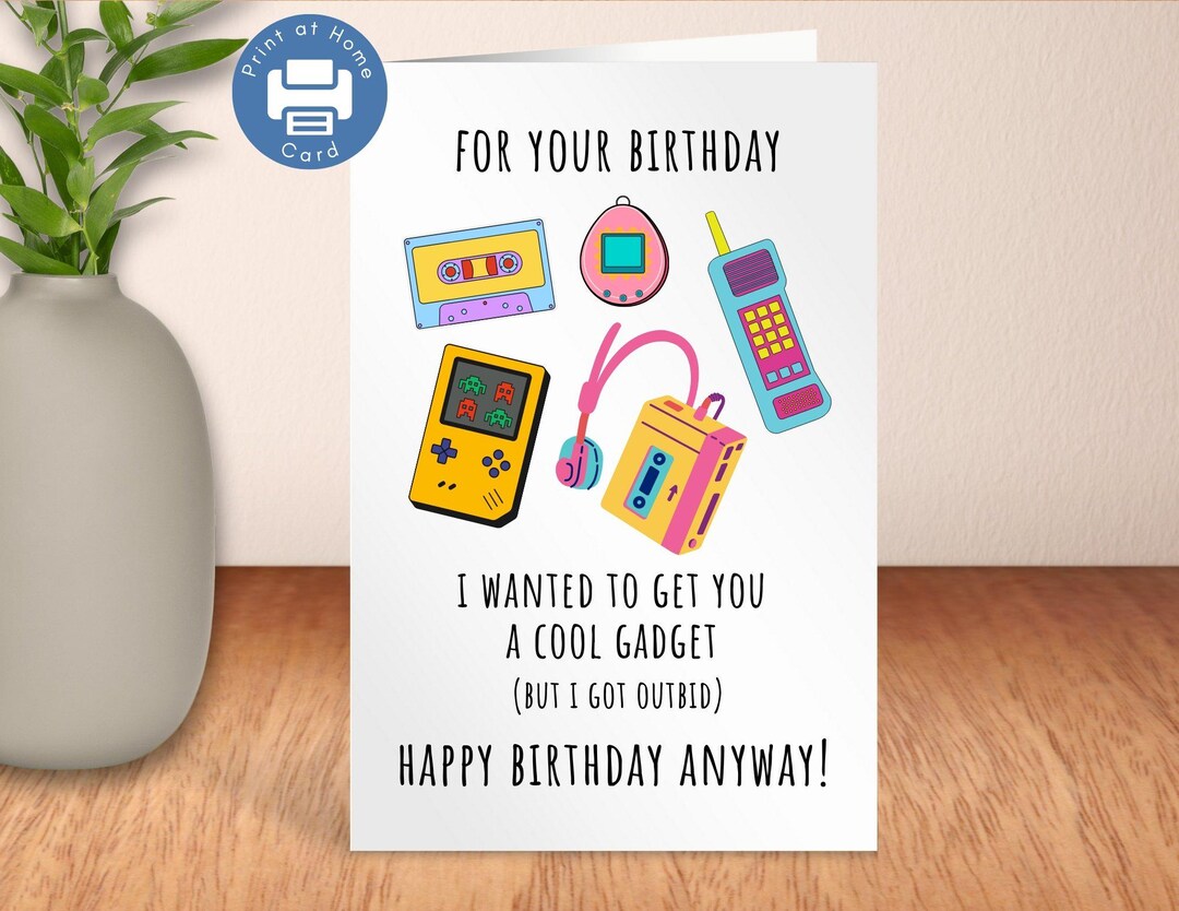 Retro Birthday Card Printable 80s Birthday Card Cassette Tape Born in ...
