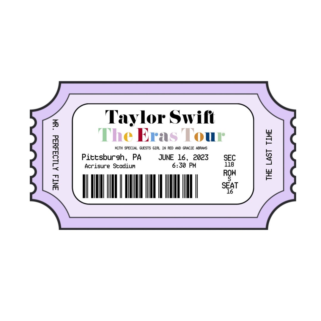 The Era's Tour Ticket Design | Customizable Era's Tour Ticket Sticker ...