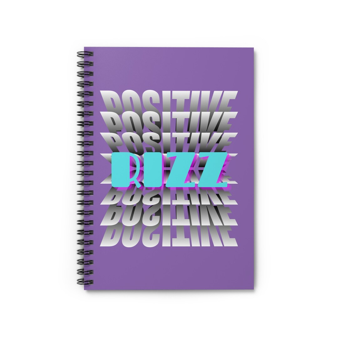 Rizz Positive Purple Spiral Notebook Ruled Line to Write Down Your ...