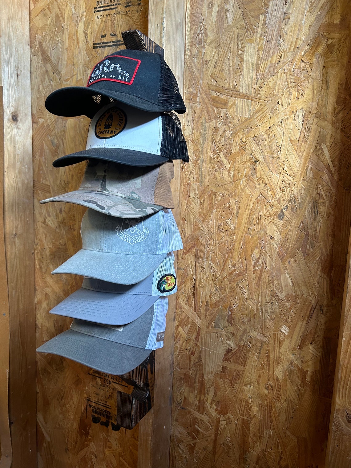 Hat Rack, Hat Shelf, Vertical Hat Storage, Rustic Hat Storage, Wooden ...