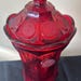 Ruby Red Vintage Fostoria Coin Glass 14” Covered Heavy Glass Candy Dish ...