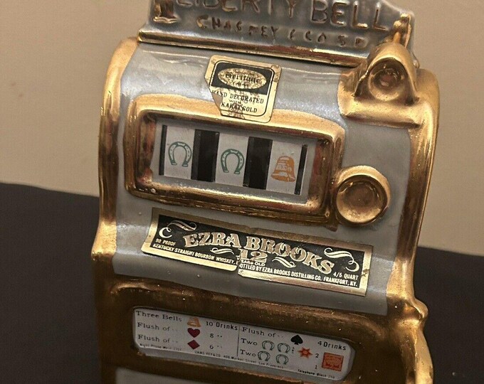 RARE-1971 "liberty Bell Slot Machine" Ezra Brooks Whiskey 24k Decanter ...