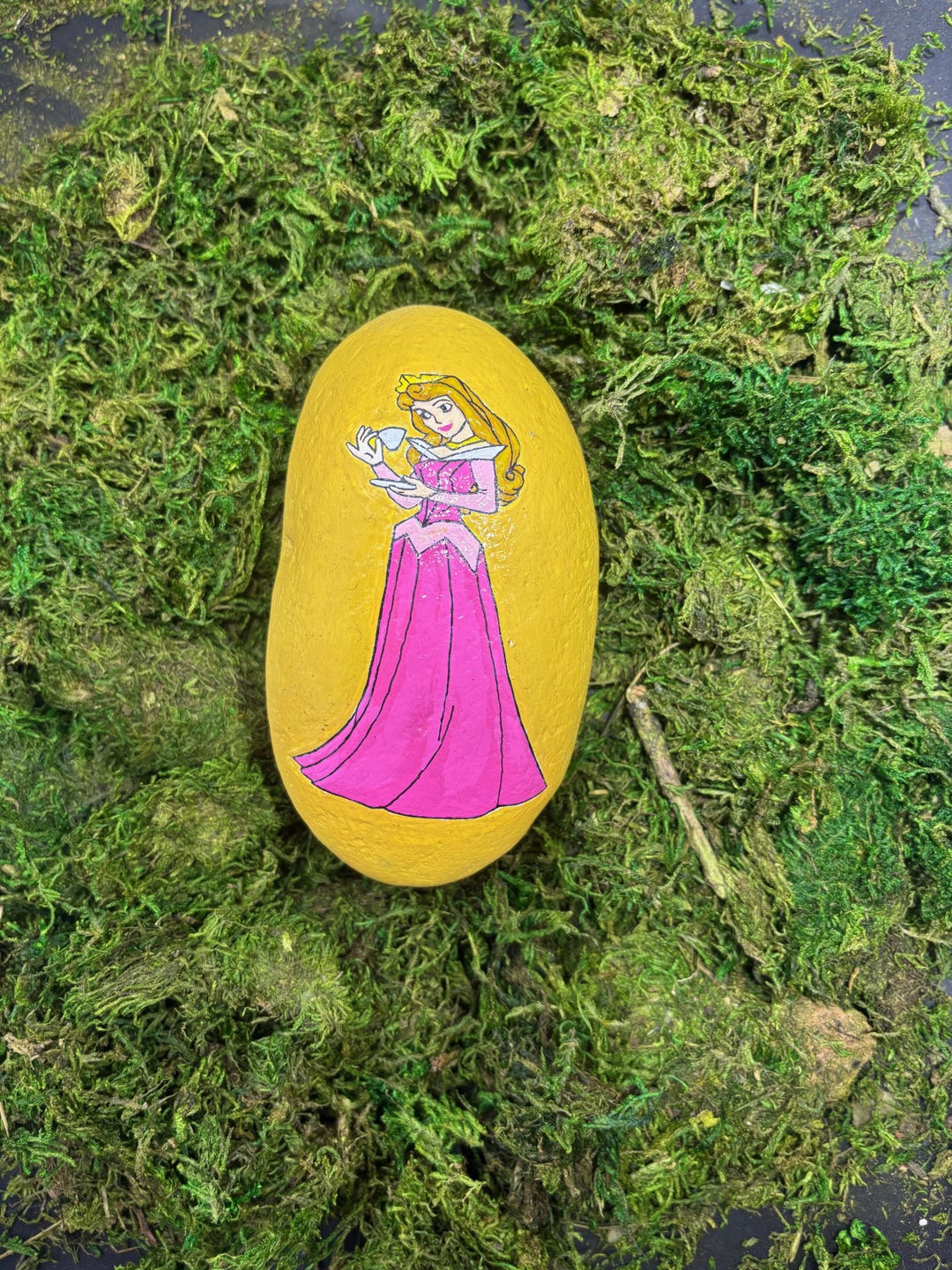 Hand Painted Garden Rock Sleeping Beauty - Etsy