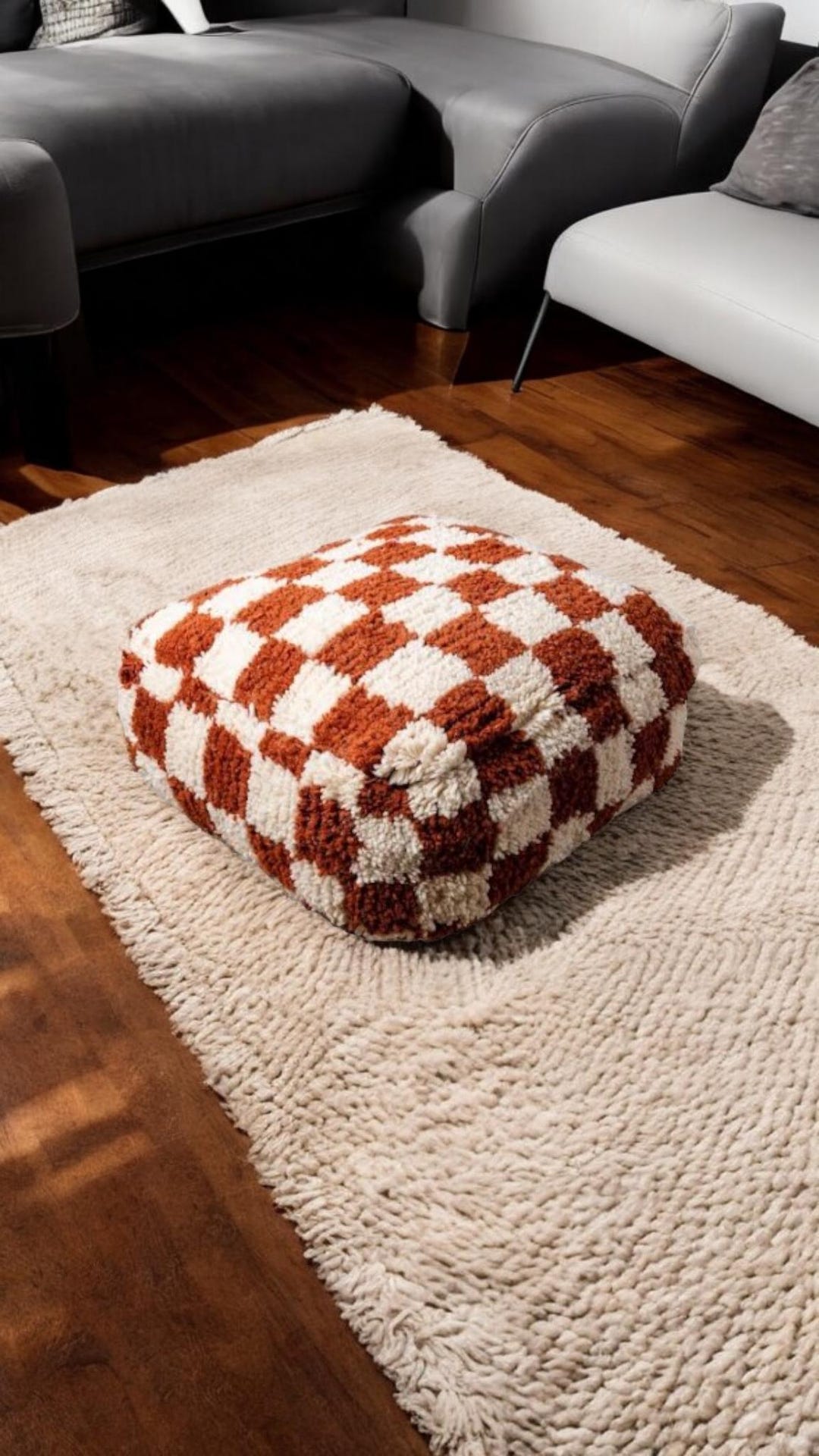 Moroccan Pouf/ Floor Pouf/ Moroccan Kilim Pouf/ Handmade Cushions ...