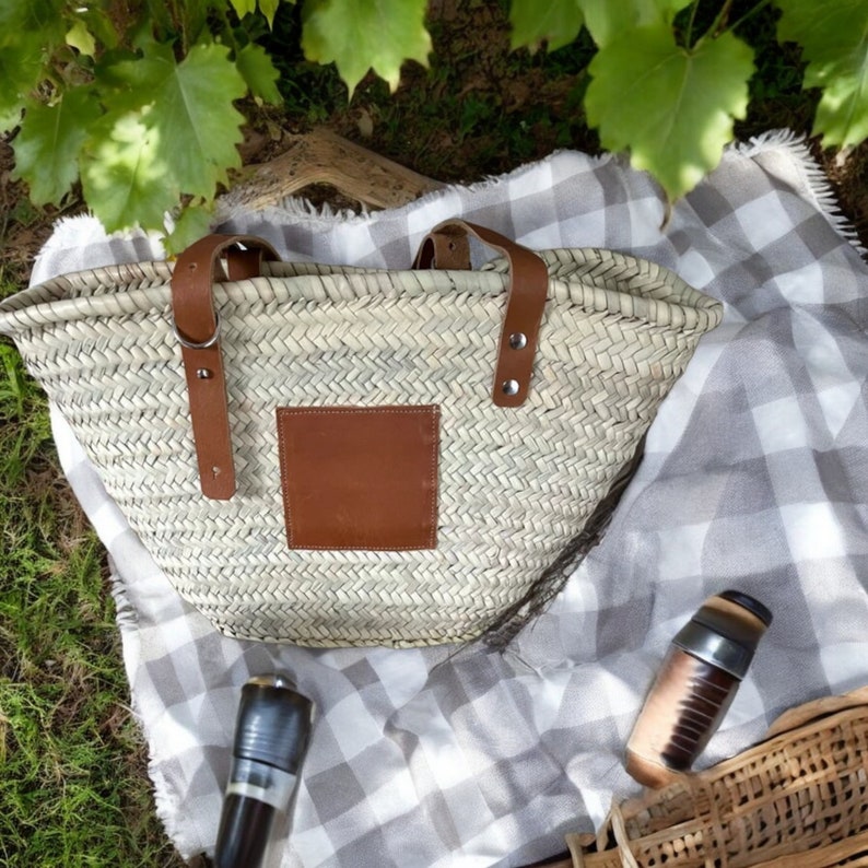 Amazing STRAW BAG Handmade With Leather French Market Basket Straws ...