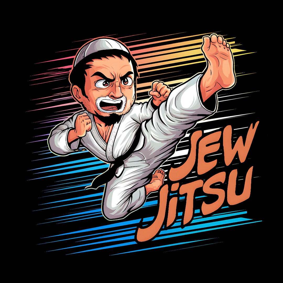 Funny Jewish T-shirt, 2D Cartoon Jew Jitsu Unisex Shirt - Etsy