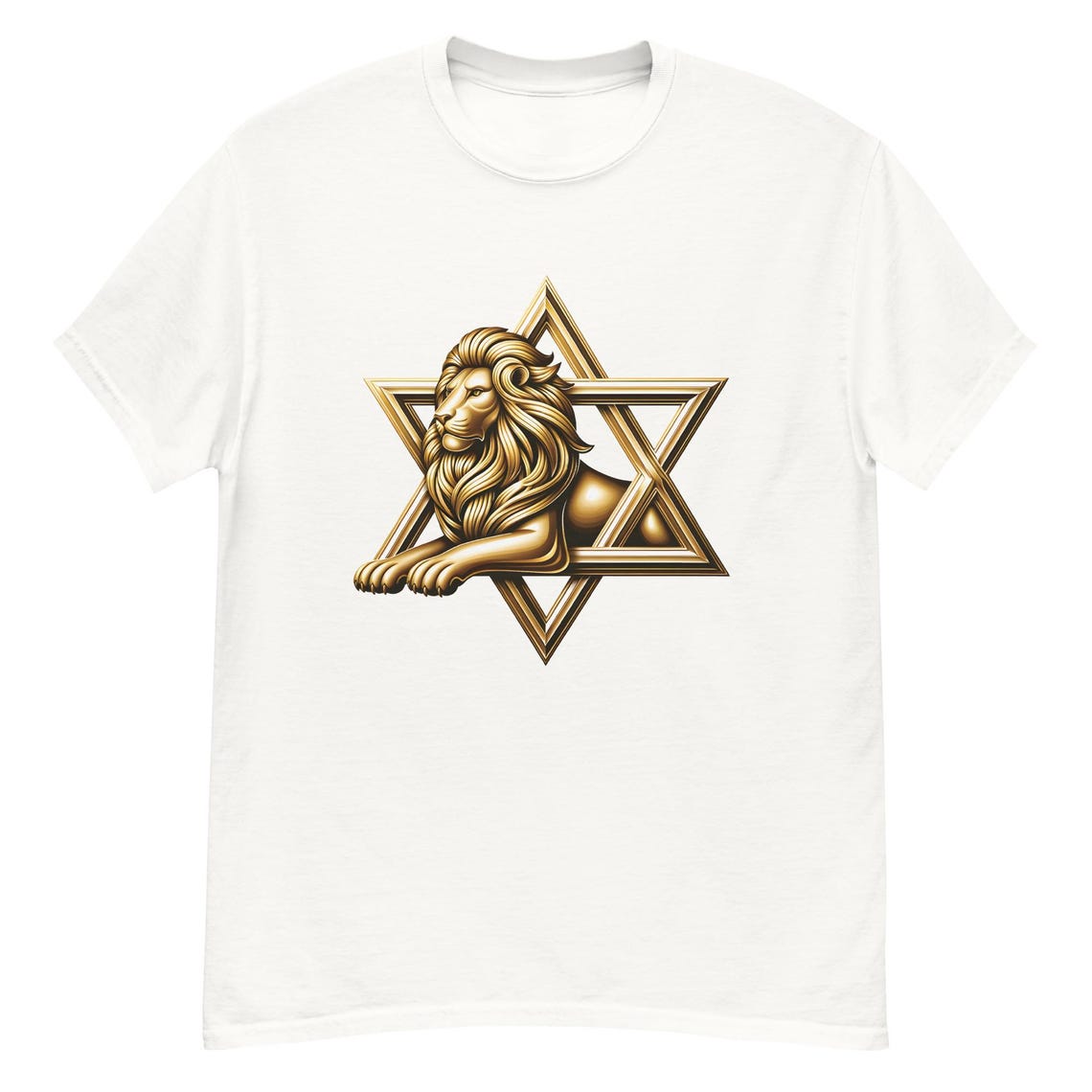 Golden Star of David Lion of Judah T-shirt - Etsy