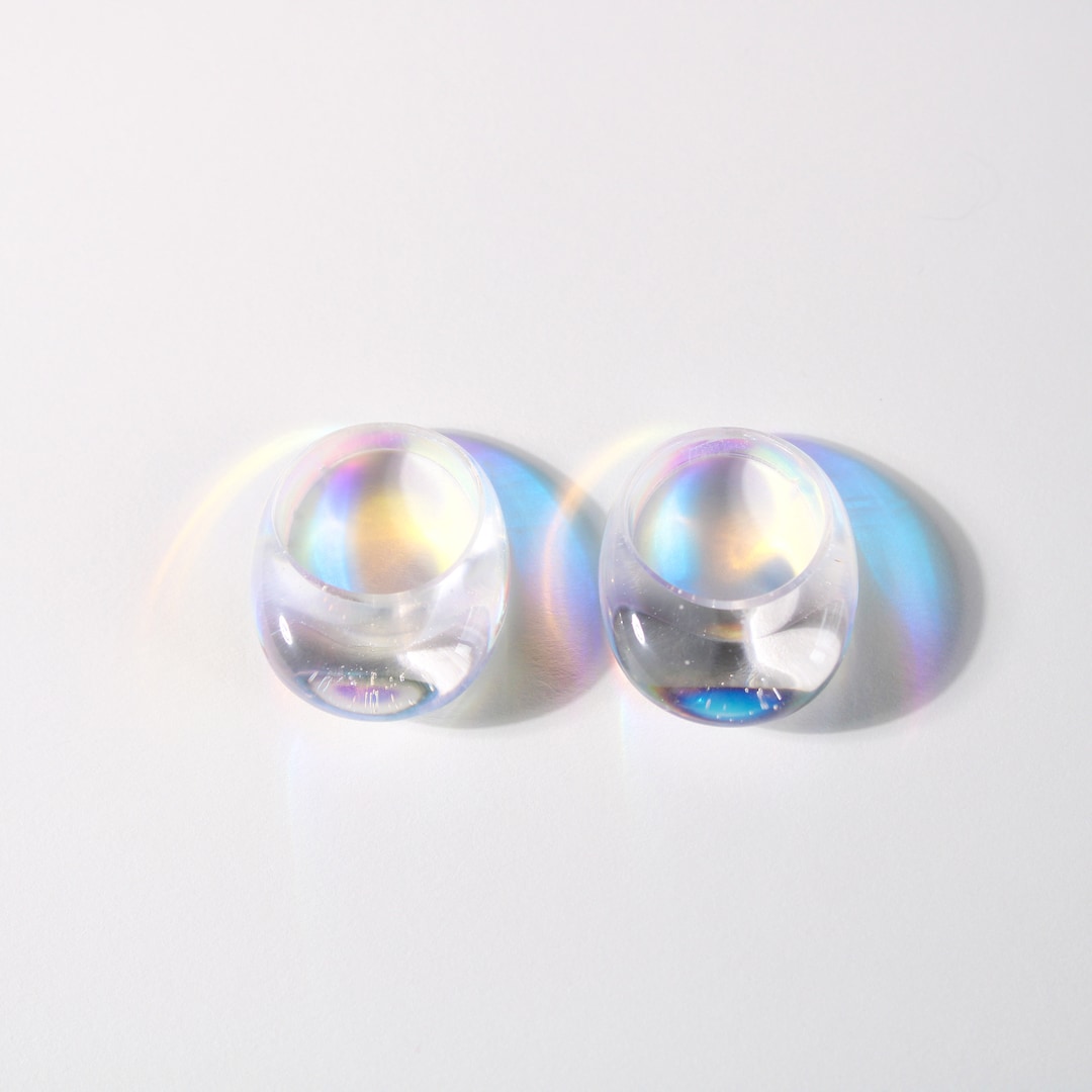 Holographic Ring Translucent, Clear Ring, Transparent Ring, Lucite Ring ...