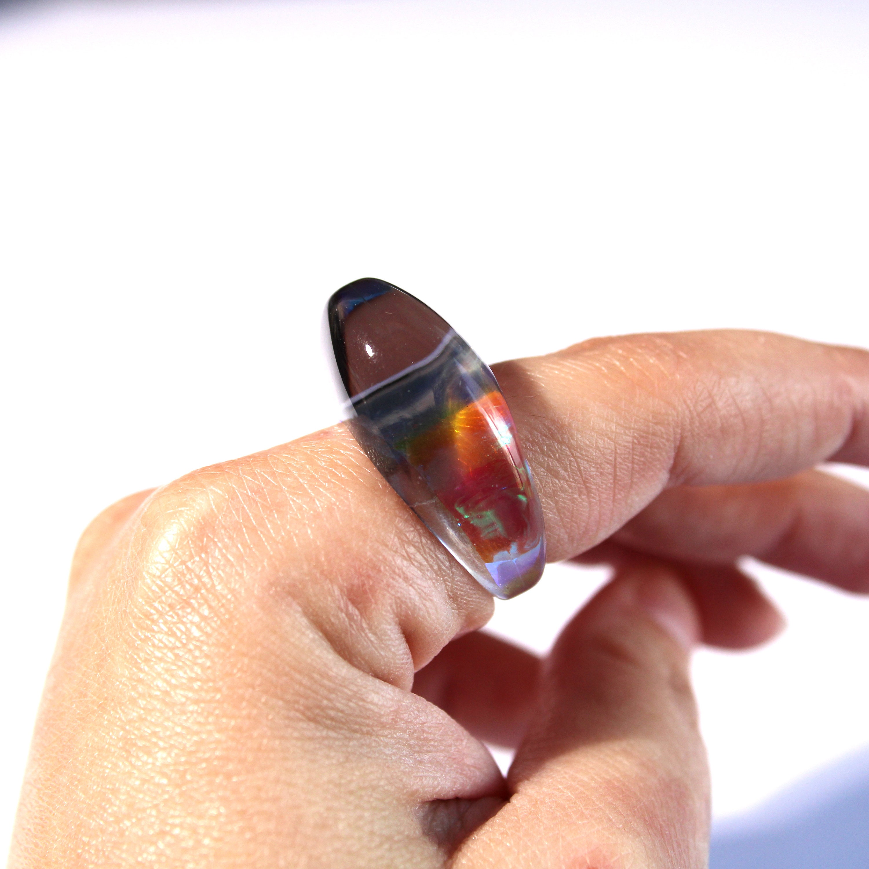 Holographic Ring Opal Gray - Etsy