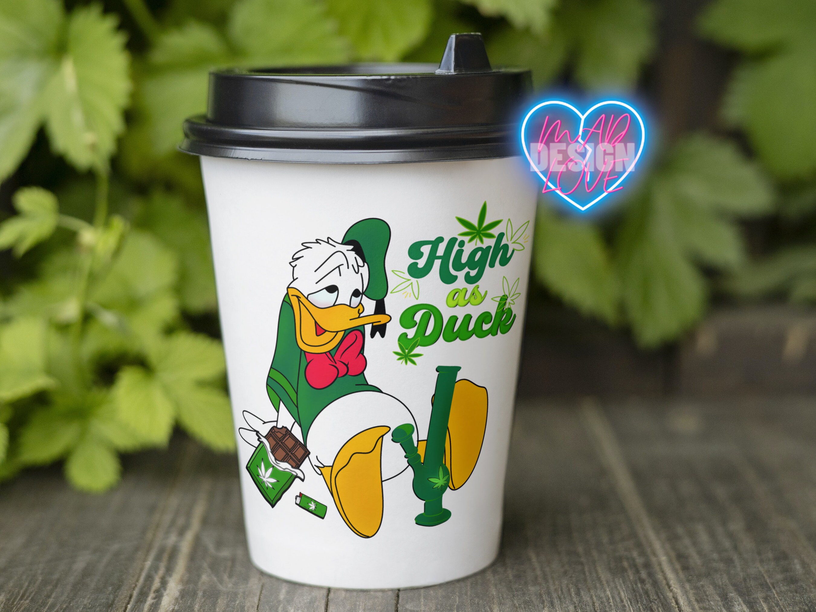 Hand Drawn Donald High as Duck Weed PNG Stoner Joint Sublimation Design ...