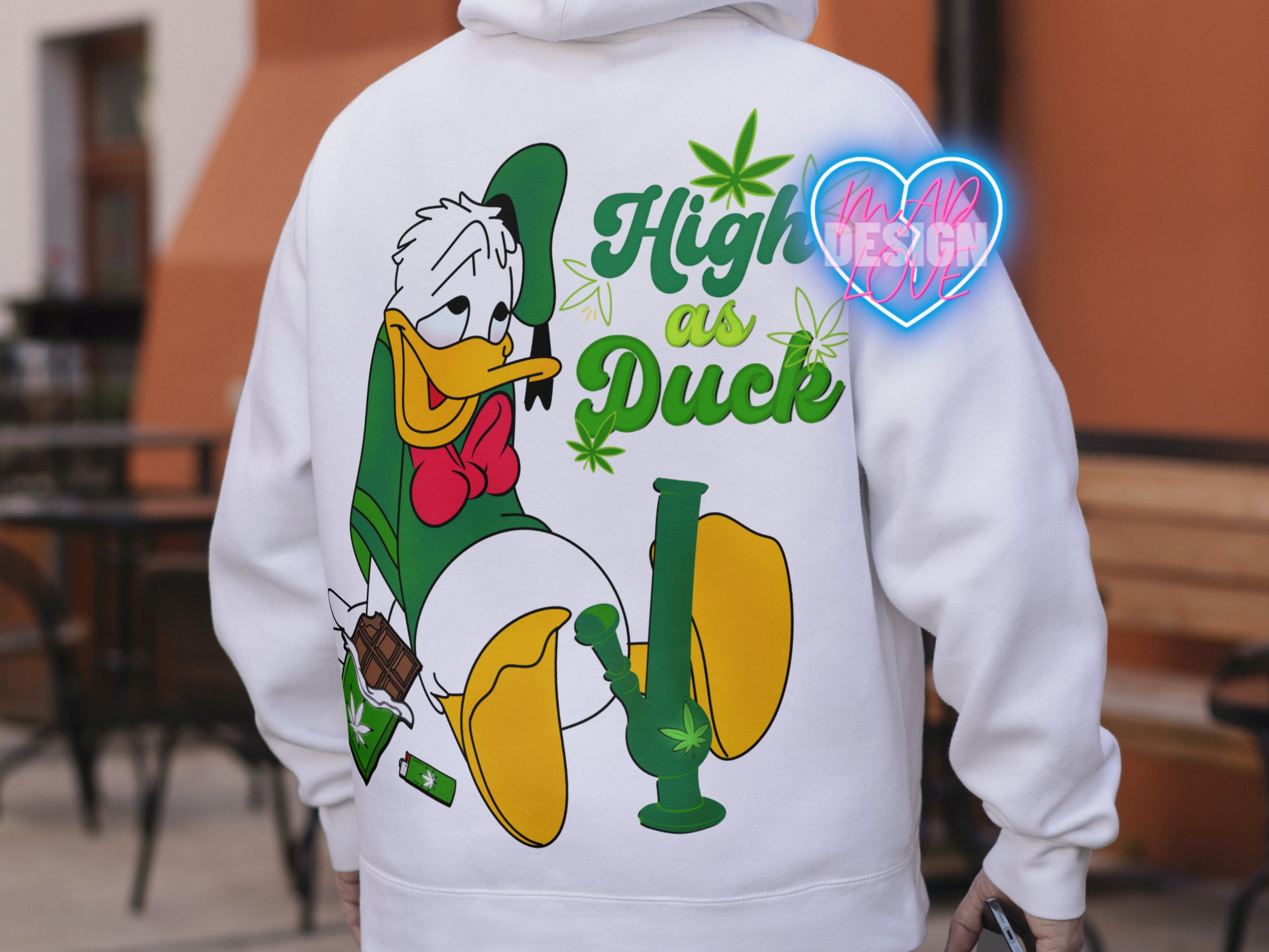 Hand Drawn Donald High as Duck Weed PNG Stoner Joint Sublimation Design ...