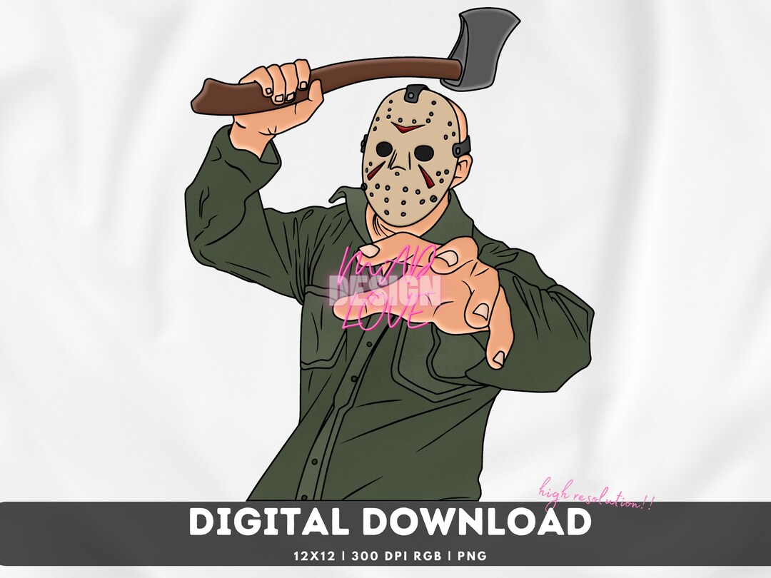Hand Drawn Jason PNG Horror Movie Halloween Serial - Etsy