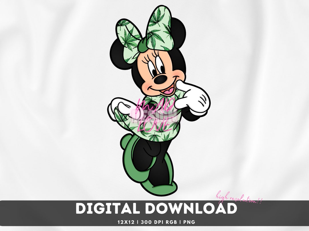 Hand Drawn Mouse Girl Weed PNG Green Weed Stoner 420 - Etsy
