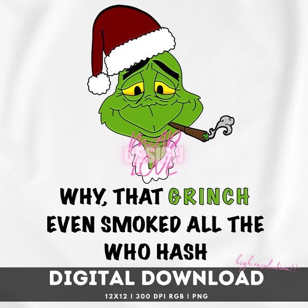 Grinch Smoking Weed Svg - Etsy