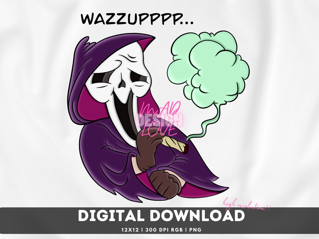 Hand Drawn Ghostface Scream PNG Weed Stoner Joint - Etsy