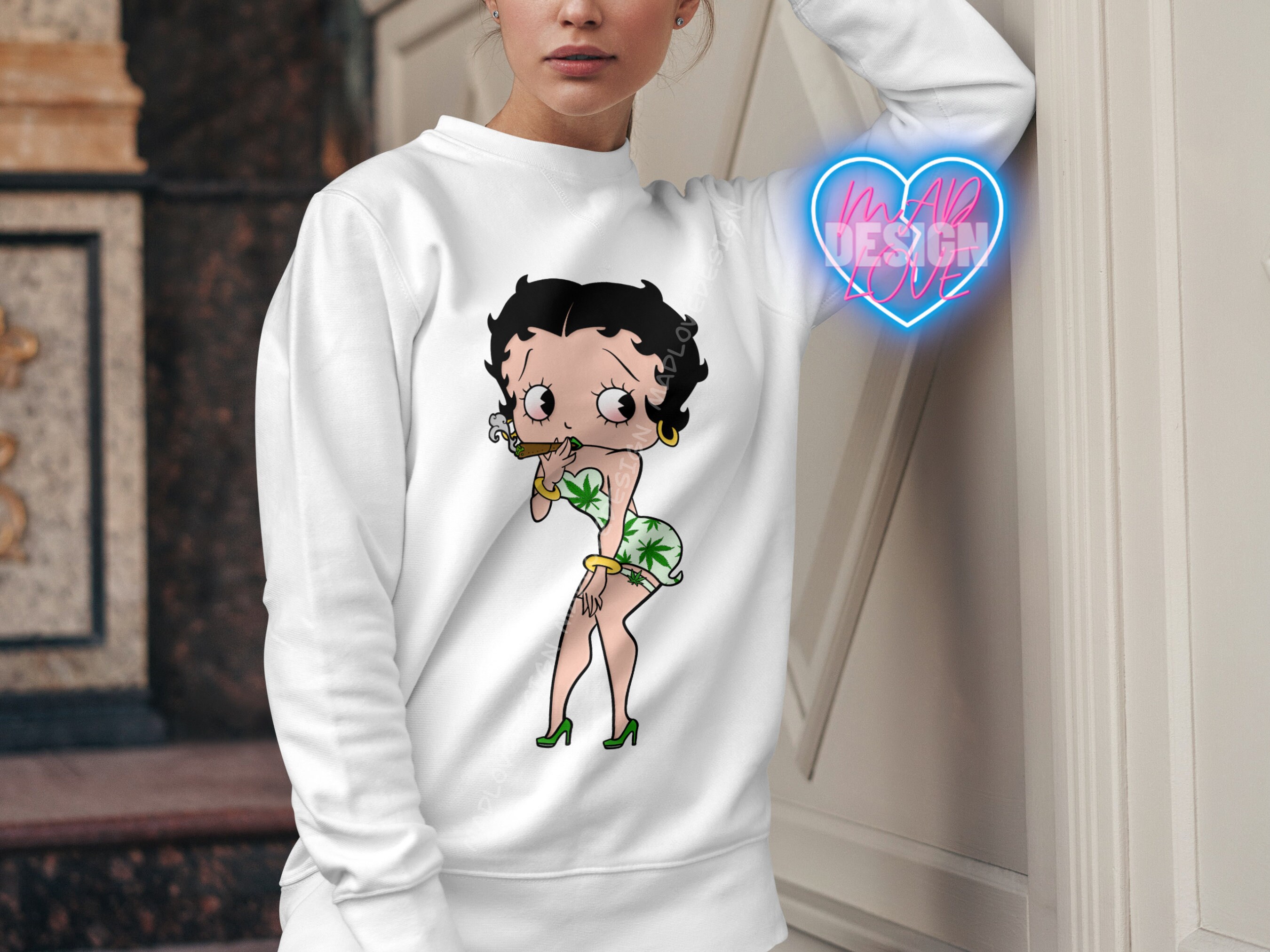 Hand Drawn Betty B Smoke PNG Weed Stoner Dress With Cannabis Sexy ...