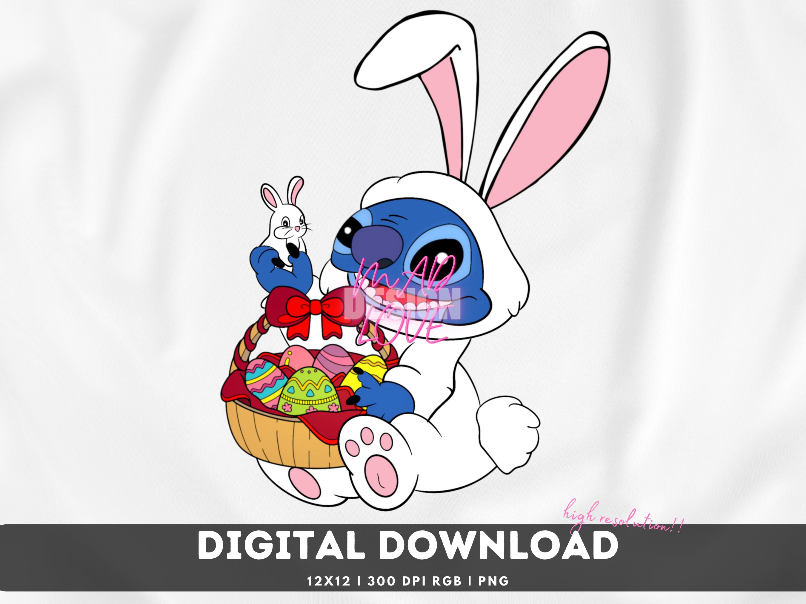 Hand Drawn Stitch Easter PNG Easter Eggs Stitch Bunny Sublimation ...