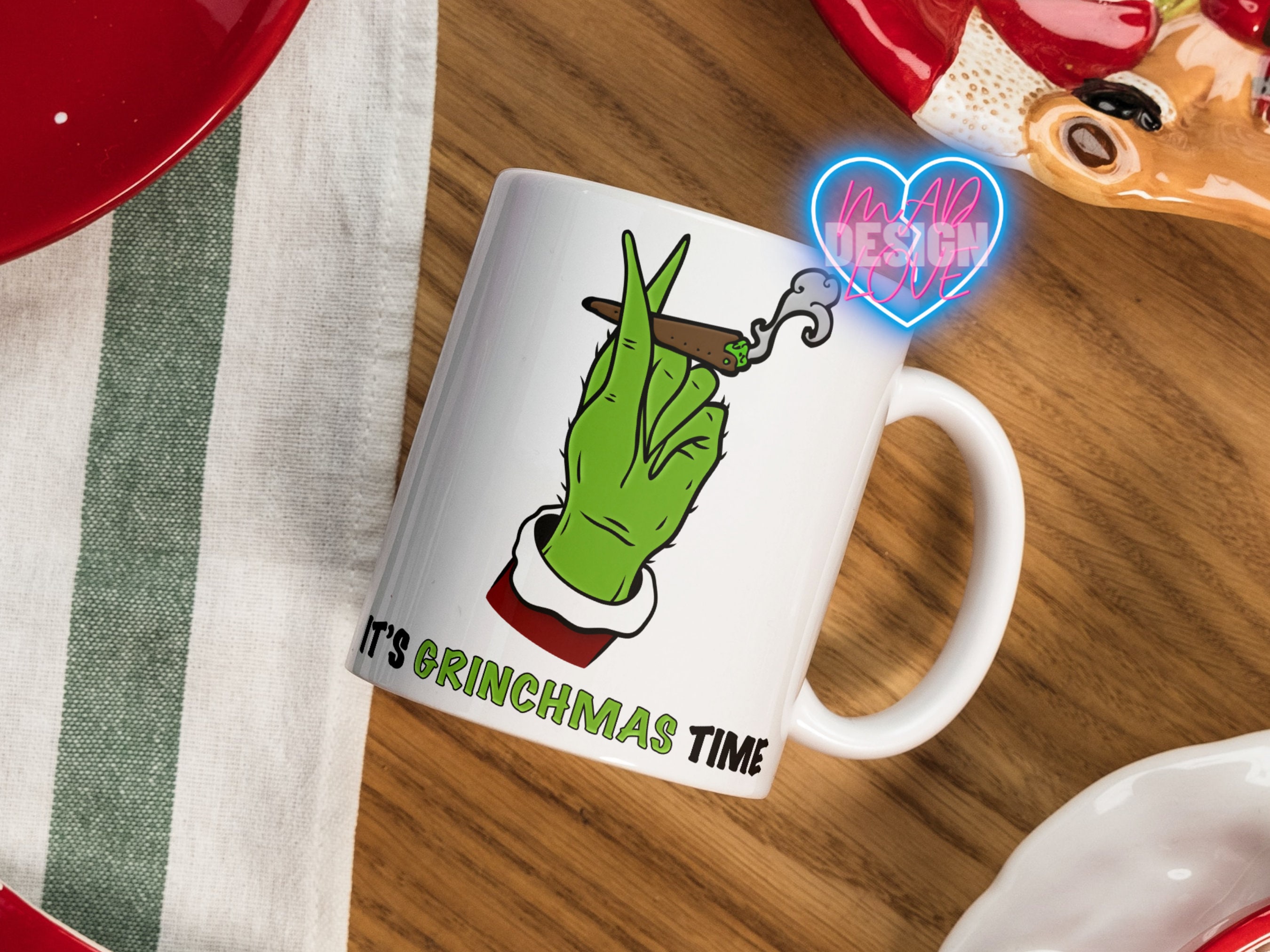 Hand Drawn Its Grinchmas Time PNG Grinch Joint Weed Stoner Cannabis ...