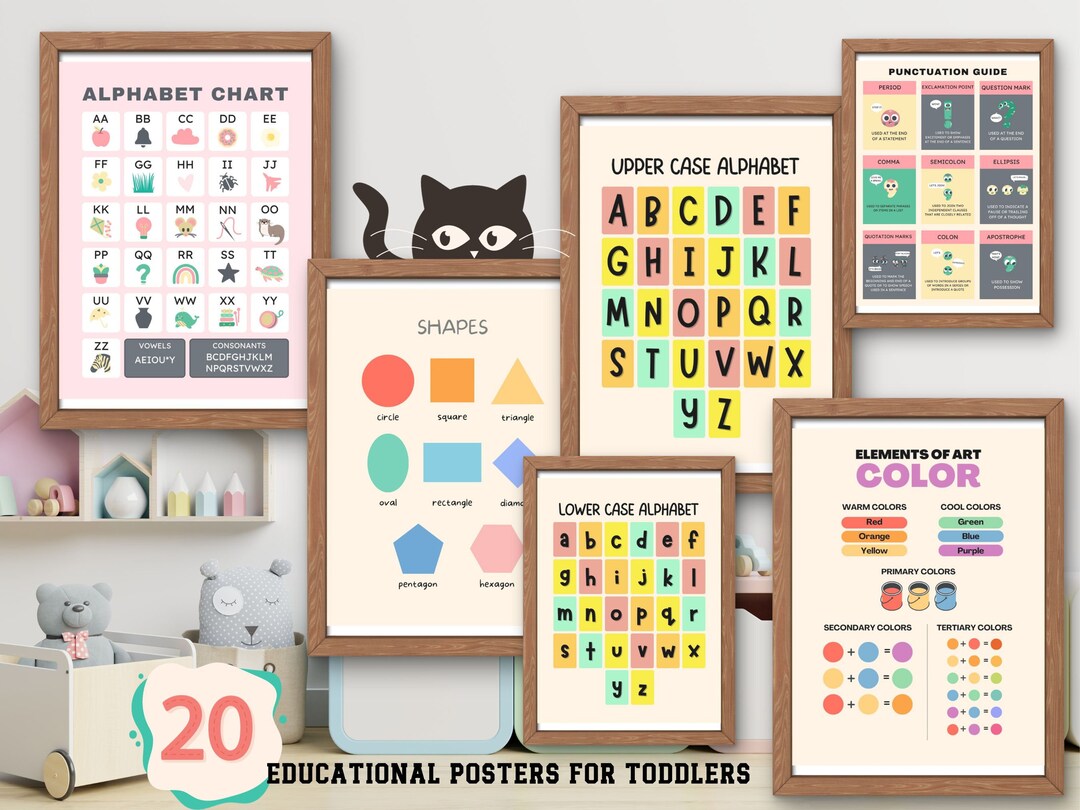 20 Educational Posters Set - Montessori Classroom & Homeschool Decor ...