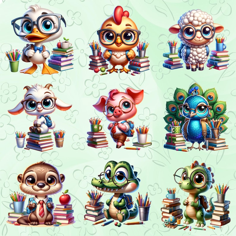 Animal Classroom Clipart, Cute School Animals PNG, Teacher & Student ...