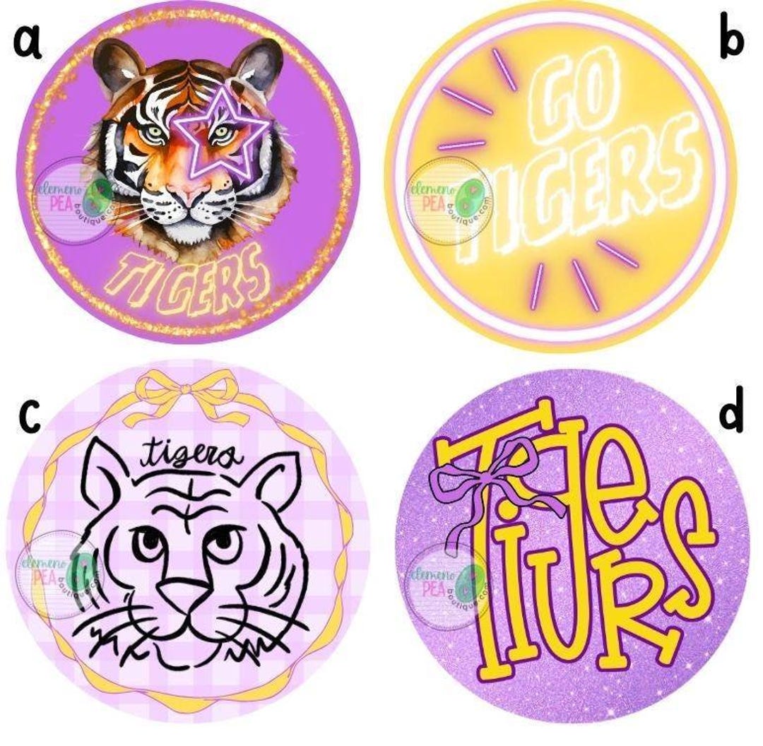 2025 Purple Gold Tigers Game Day Buttons | Spirit Button | Football ...