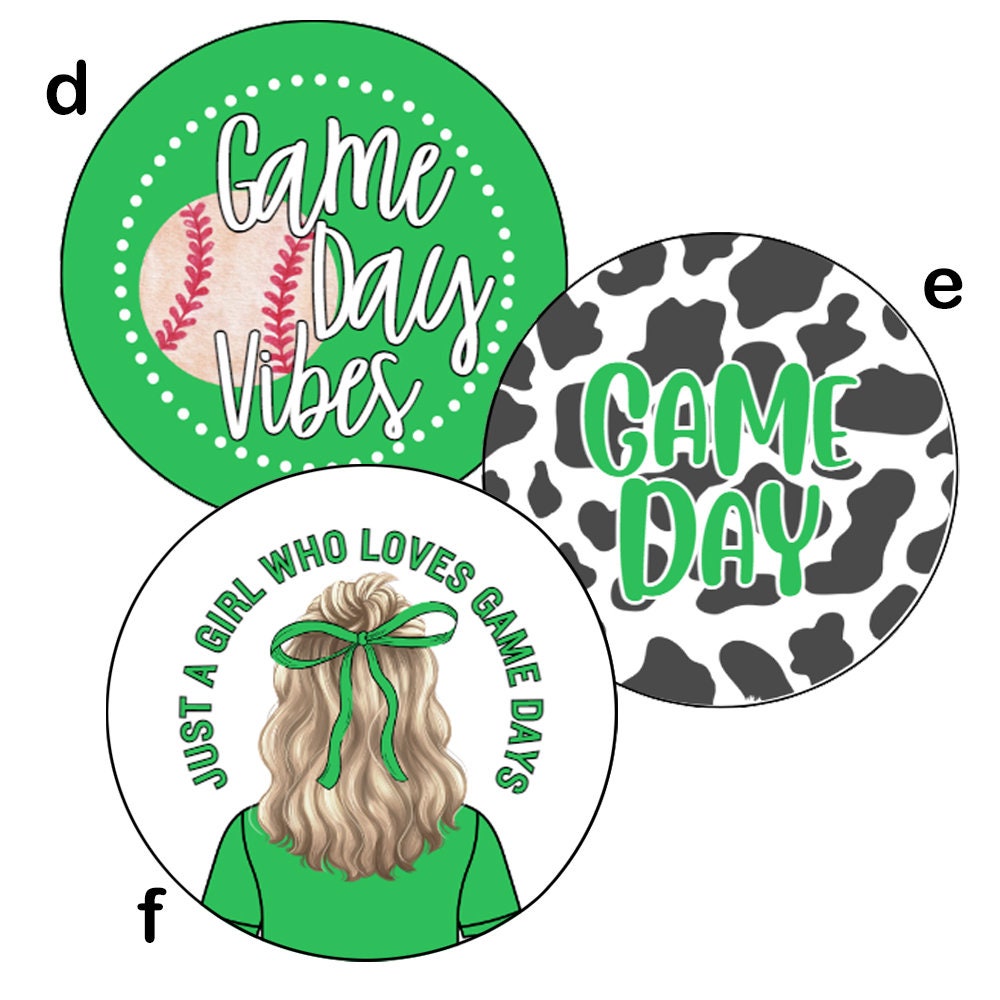 Green Game Day Buttons | Spirit Button | Football Button | Baseball ...