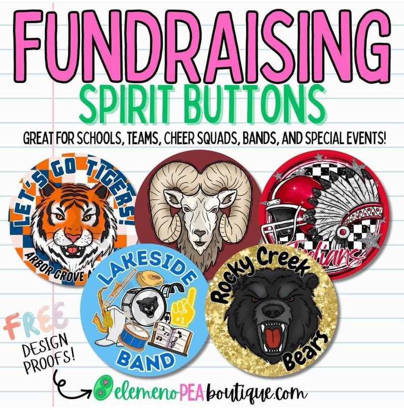 FUNDRAISER Custom Personalized School Mascot Football Team Cheer ...