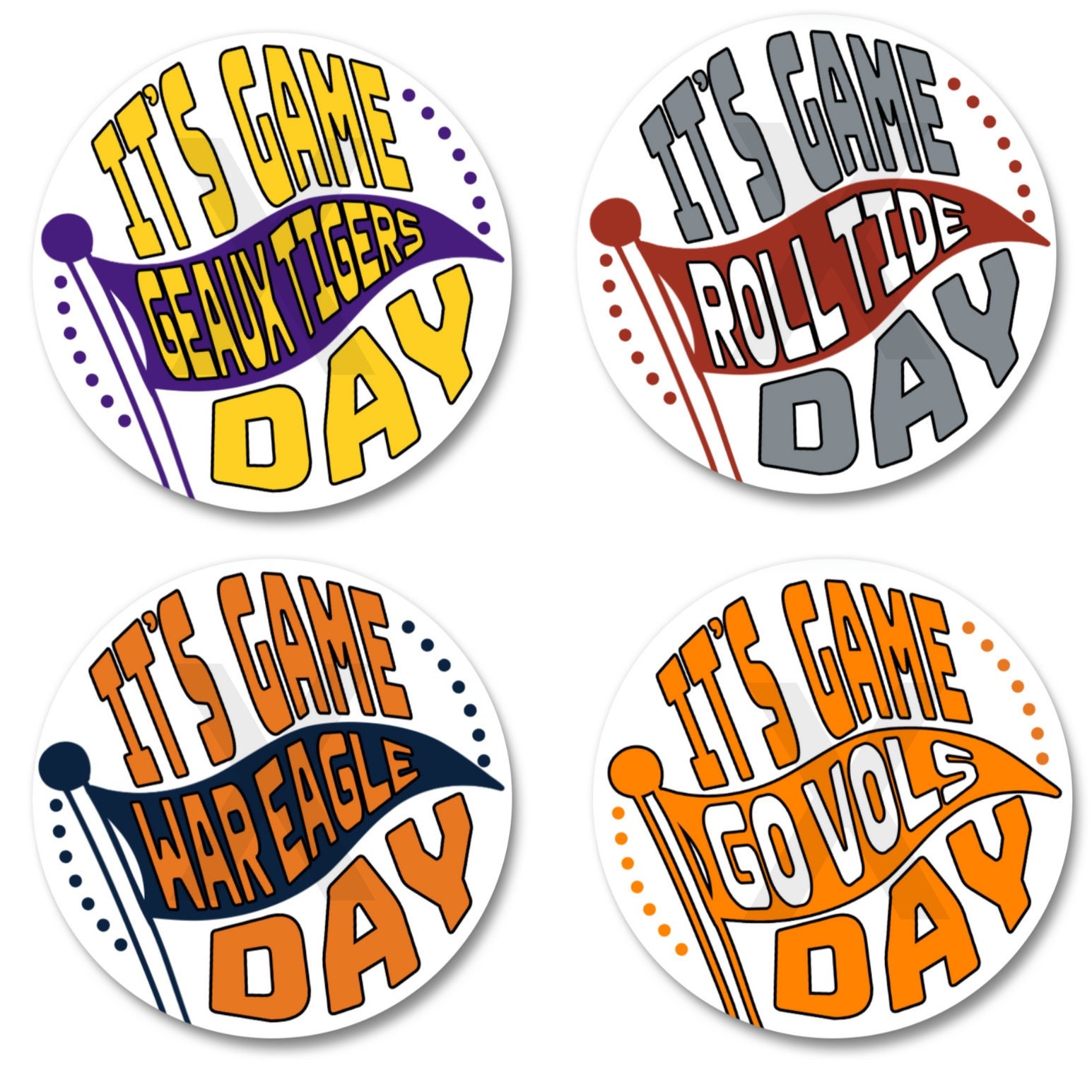Pennant Game Day Buttons Any Team | Spirit Button | Football Button ...