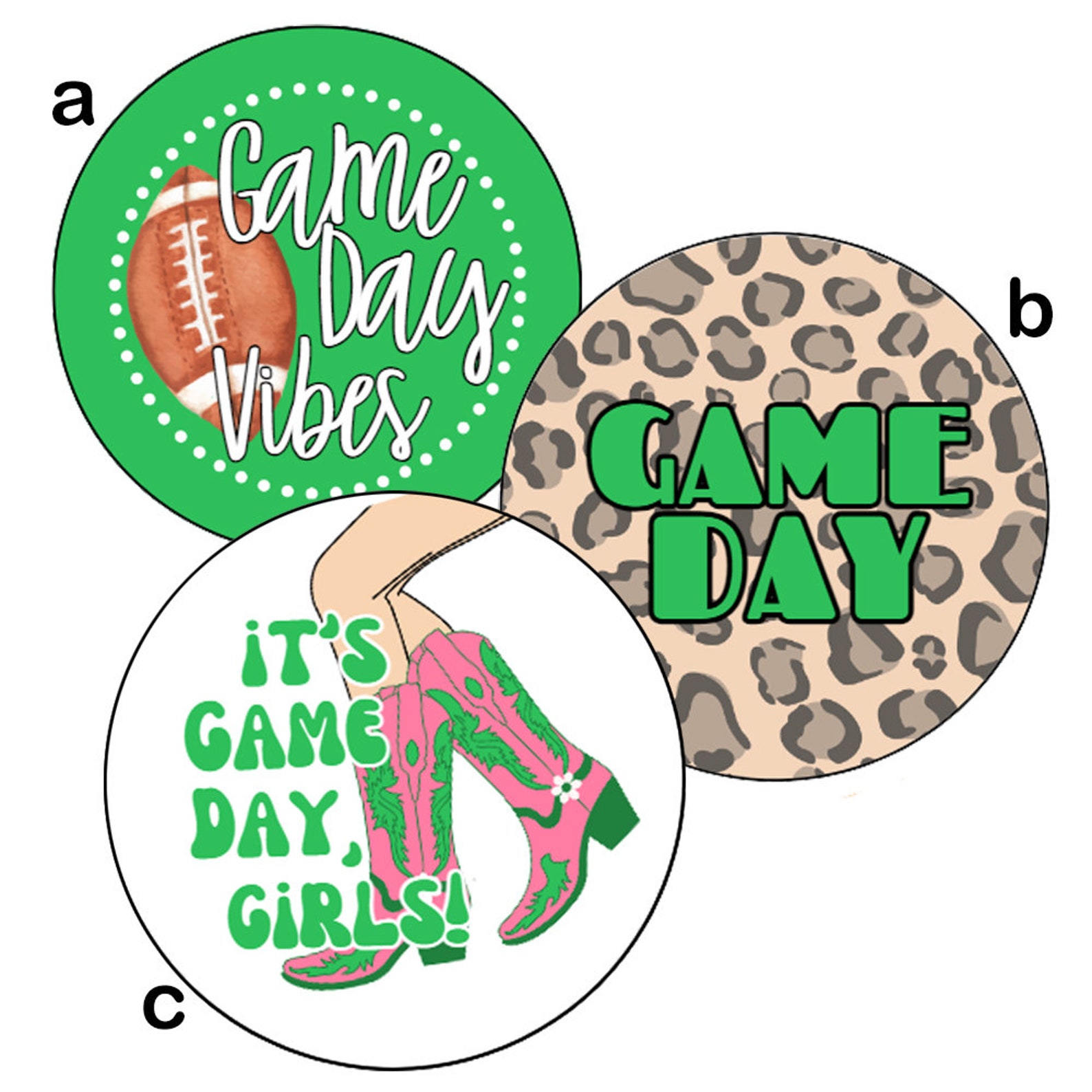 Green Game Day Buttons | Spirit Button | Football Button | Baseball ...