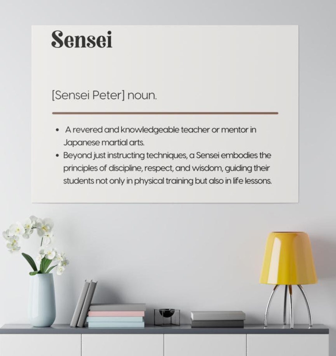 Personalized Sensei Definition Matte Canvas, Custom Sensei Canvas, Gift ...