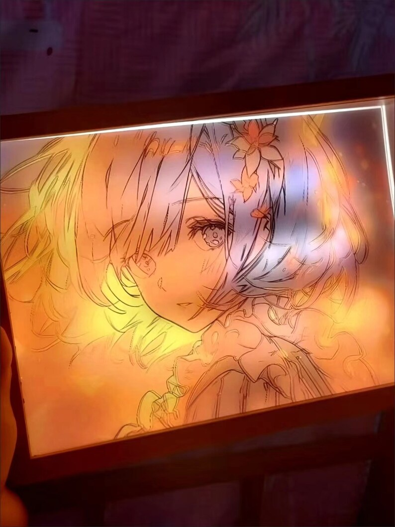 Buy Gift for Anime Fans Anime Decoration Luminous Photo Frame Rem ...