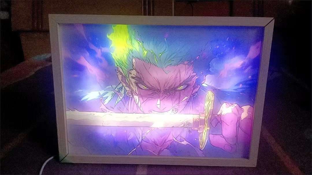 Gift for Anime Fans Anime Decoration Luminous Photo Frame Zoro Bedside ...