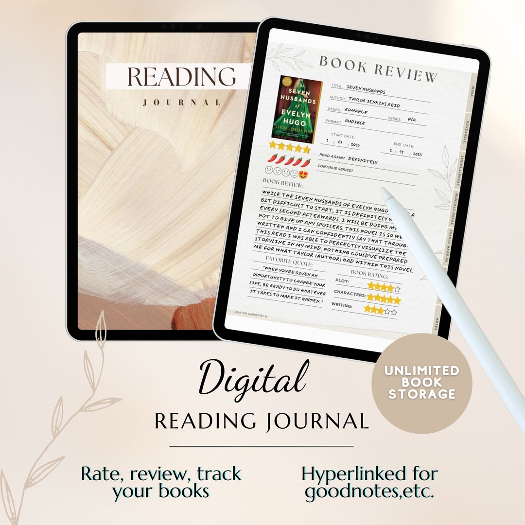 Digital Reading Journal, Book Review & Library Tracker for Goodnotes ...