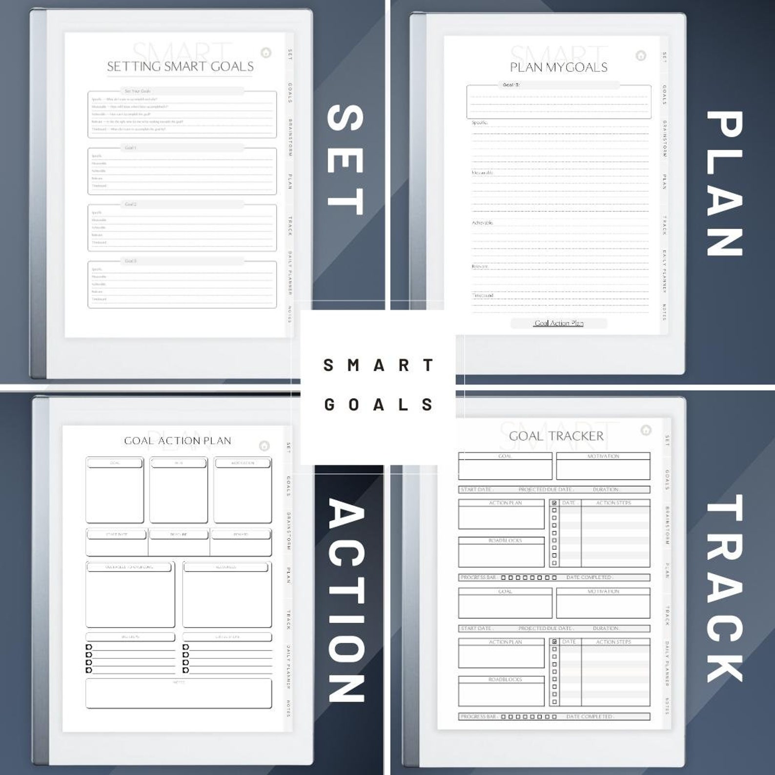Remarkable 2 SMART Goals Template | Instant Download | Daily Planner ...