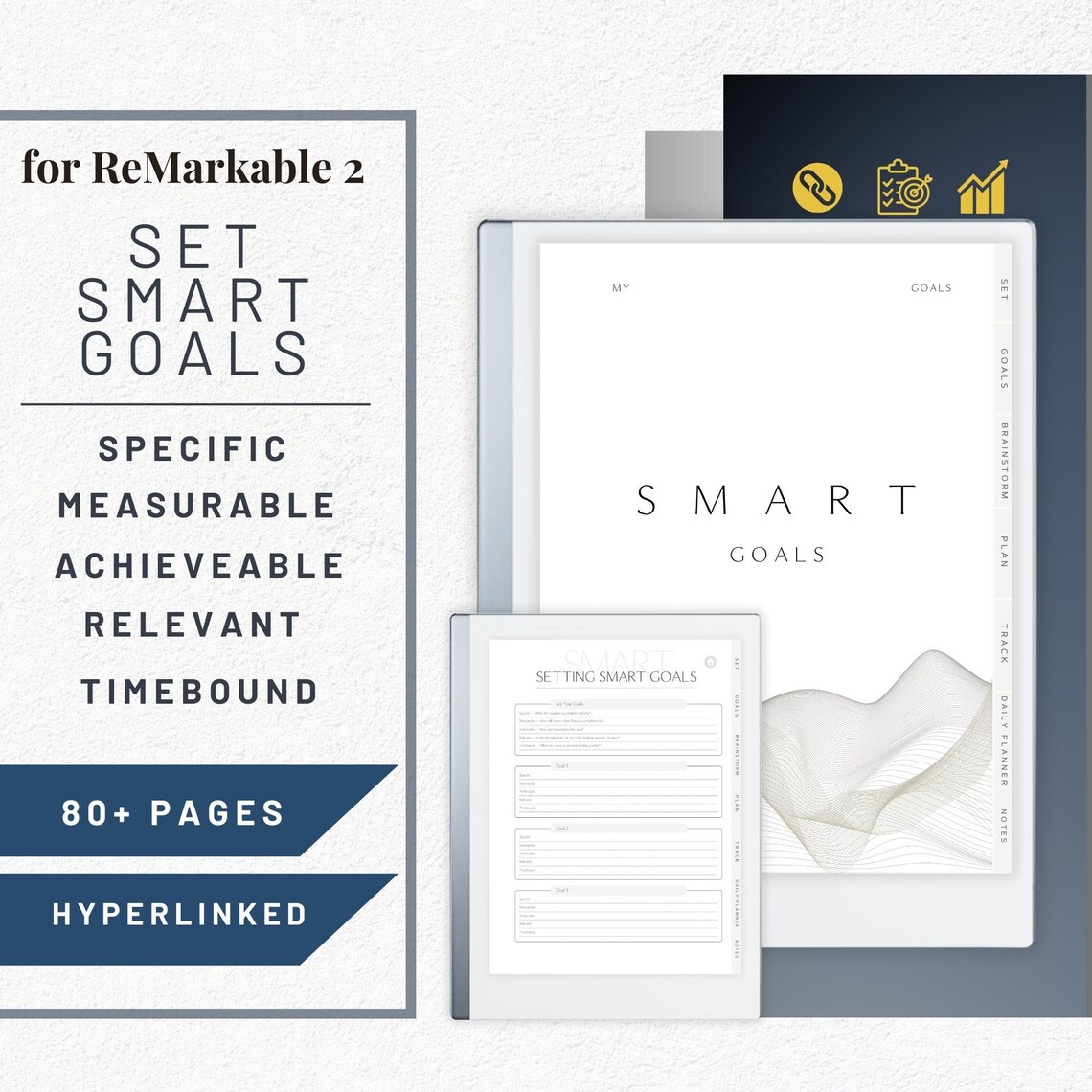 Remarkable 2 SMART Goals Template | Instant Download | Daily Planner ...